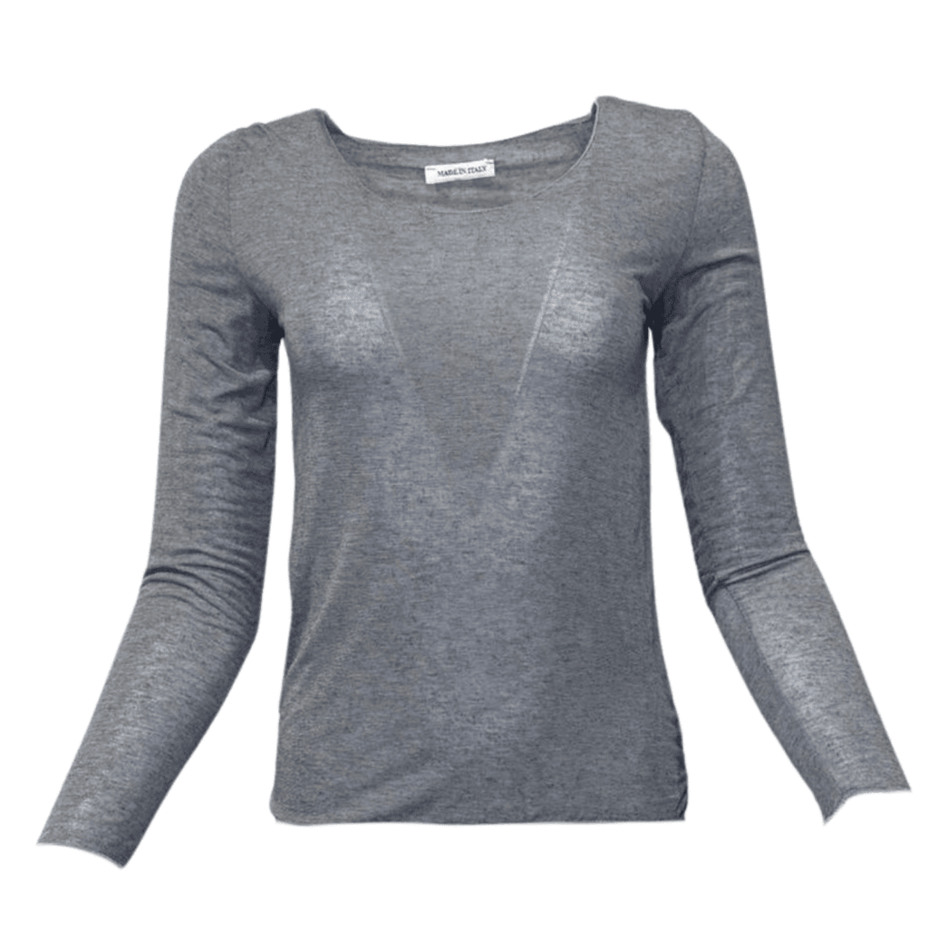 Cashmere Basic Long Sleeve Top - Grey – Neola Apparel